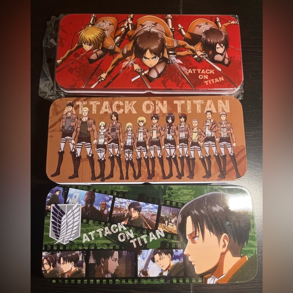 Other | Attack On Titan Tin Pencil Case Lot Levi Open Cadets Open Mcs ...